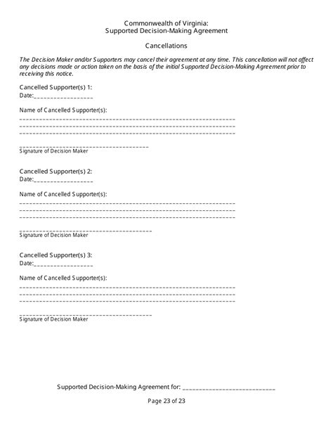 Virginia Supported Decision Making Agreement Fill Out Sign Online