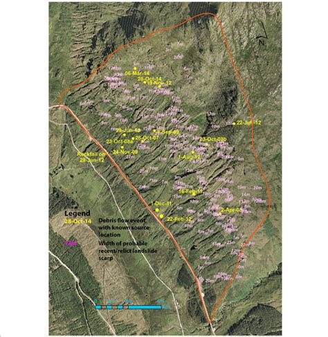 Locations Of Probable Recent And Relict Landslide Scars At The A83 Rest Download Scientific