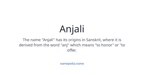 Anjali Meaning Nicknames Origins And More Namepedia