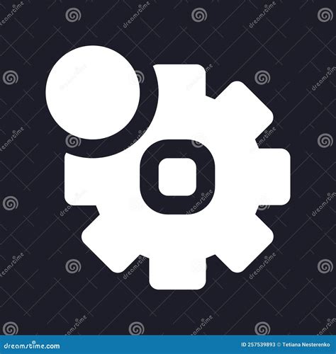 Settings Notification Dark Mode Glyph Ui Icon Stock Vector