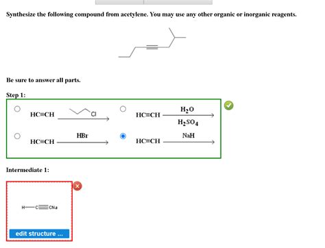 Solved Synthesize The Following Compound From Acetylene You