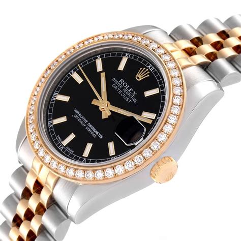 Rolex Datejust 31 Midsize Steel Yellow Gold Diamond Watch 178383 Box
