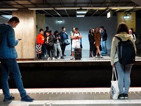 People Waiting For The Tram In Obor Tram Station In Bucharest Romania