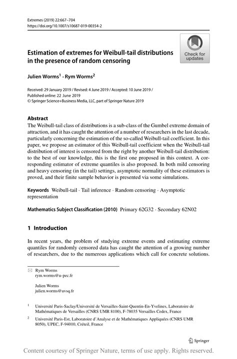 Estimation Of Extremes For Weibull Tail Distributions In The Presence