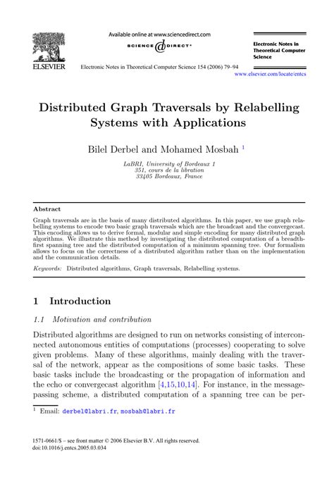 Pdf Distributed Graph Traversals By Relabeling Systems With Applications