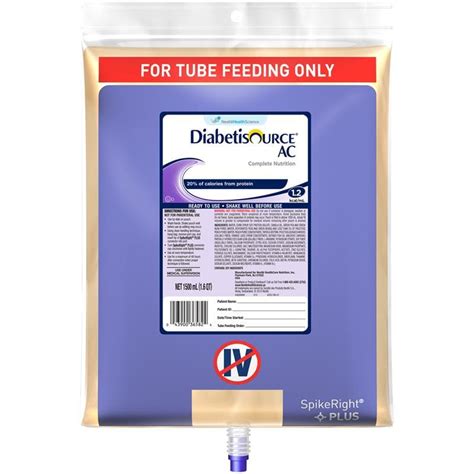 Nestle Diabetisource Ac 1500ml Spikeright Plus Case Of 4 Shelhealth