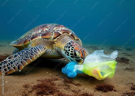 Sea Turtle Eats Plastic Bag Plastic Pollution In Ocean Problem
