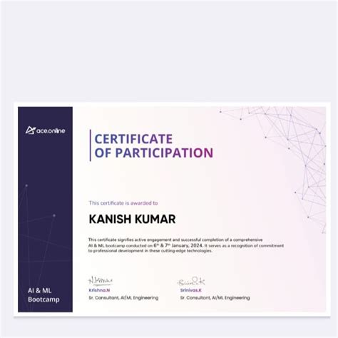 Kanish Kumar P On Linkedin Ai Machinelearning Bootcamp Continuouslearning Aceonline