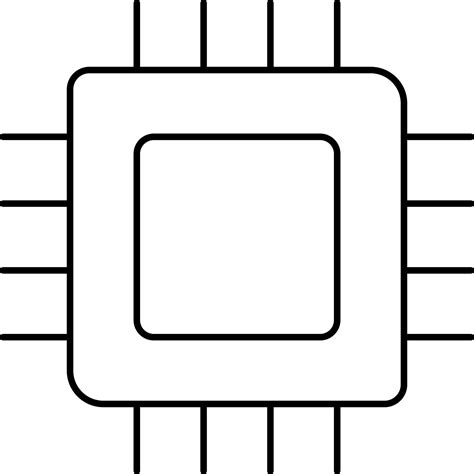 Isolated Chip Icon In Black Thin Line Art 24182146 Vector Art At Vecteezy