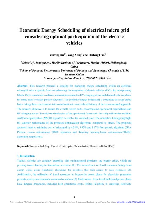 Pdf Economic Energy Scheduling Of Electrical Microgrid Considering