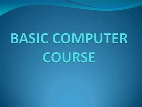 The Basic Knowledge Of Computer Pdf