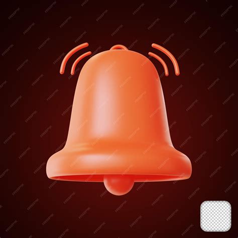 Premium Psd Red Bell Notification Icon 3d Rendering