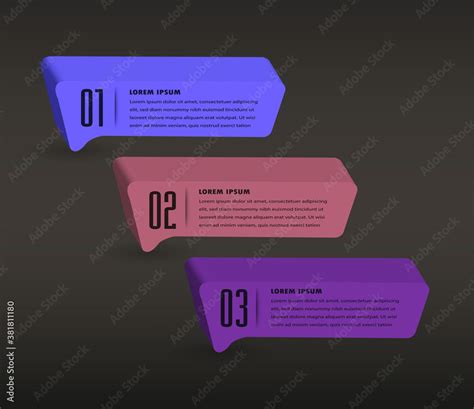D Modern Text Box Template Banner Infographics Stock Vector Adobe Stock