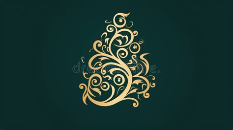 Elegant Gold Swirl Design On A Dark Green Background Perfect For Modern Decor And Invitations