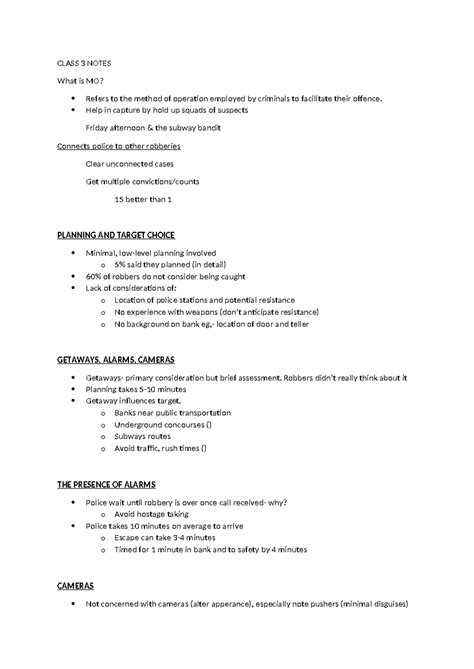 Class 3 Notes Class 3 Notes What Is Mo Refers To The Method Of Operation Employed By