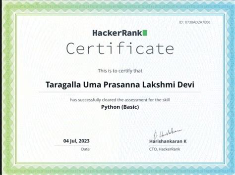 Taragalla Uma Prasanna Lakshmi Devi On Linkedin Connections Python Hackerrank Share