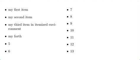 Horizontal Alignment How To Left Align Text In Two Column Itemize