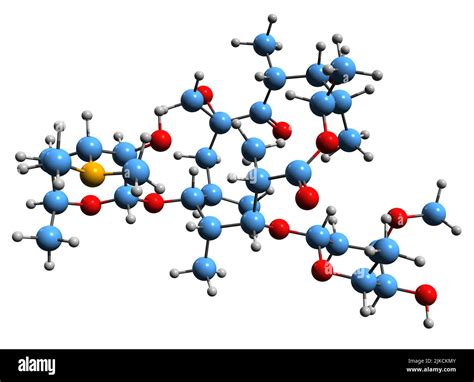 3d Image Of Oleandomycin Skeletal Formula Molecular Chemical Structure Of Macrolide Antibiotic