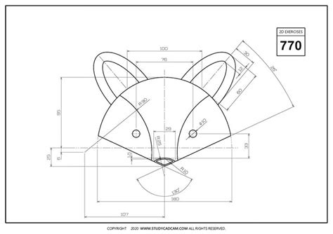 STUDYCADCAM 2D CAD 연습 770 PDF Payhip in 2024 Autocad isometric