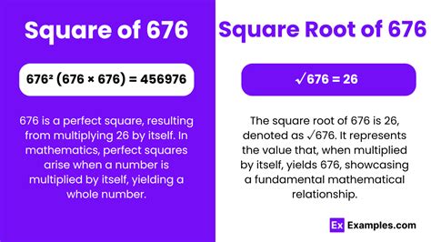 Square And Square Root Of 676 Examples Methods Calculation