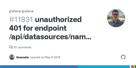 Unauthorized 401 For Endpoint Apidatasourcesnamefooorgidbar