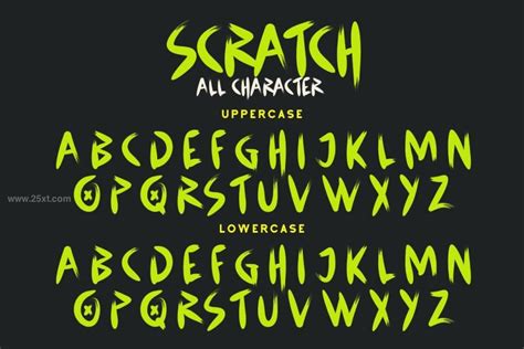现代笔刷纹理随意的英文手写字体 Scratch 25学堂