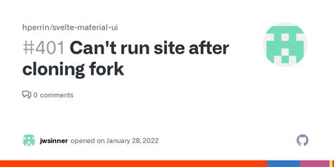 Cant Run Site After Cloning Fork · Issue 401 · Hperrinsvelte Material Ui · Github