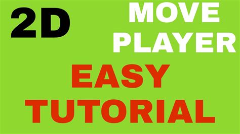 unity 2d movement tutorial dectly youtube