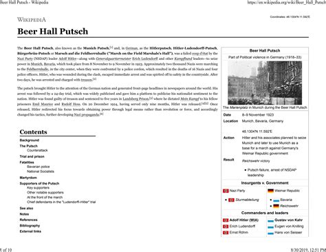 Adolf Hitler Arrest And Trial Beer Hall Putsch Wikipedia Pdf