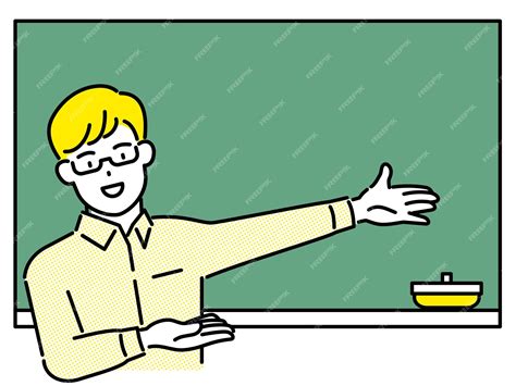 Premium Vector A Man Lecturing At A Blackboard Premium Vector A Man Lecturing At A Blackboard