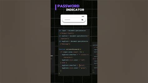 Password Indicator And Validation Using Html Css And Javascript Coding