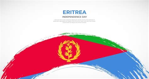 Premium Vector Abstract Brush Flag Of Eritrea In Rounded Brush Stroke Effect Vector Illustration