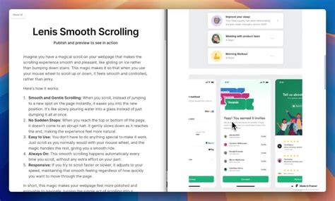 segmentui on linkedin lenis smooth scroll for framer → make your