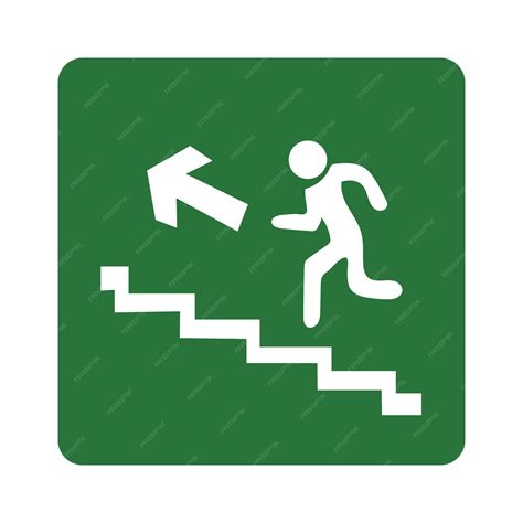 Набор знаков аварийного выхода Премиум вектор