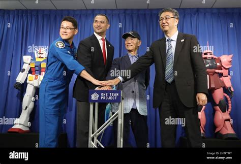 L To R Japanese Astronaut Norishige Kanai Tokyo 2020 Organising Committee Sports Director