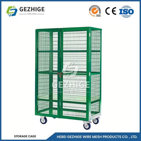 Gezhige Lockable Stackable Metal Welded Wire Mesh Container Steel