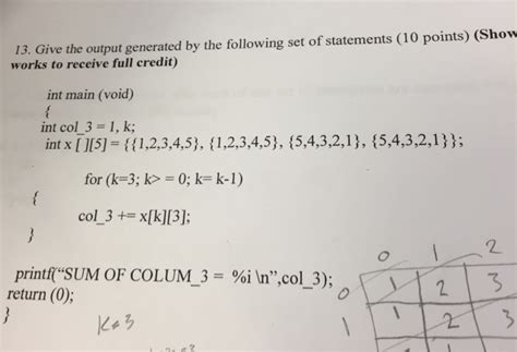 solved give the output generated by the following set of