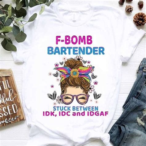 F Bomb Bartender Stuck Between Idk Idc And Idgaf Bandana Girl Flowers