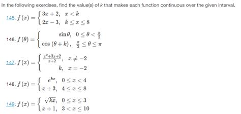 Solved In The Following Exercises Find The Value S Of K Chegg Com