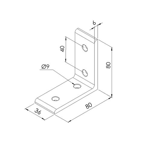 Equerre Dassemblage Profilé Aluminium V4 40x80 Mm Elcom Shop