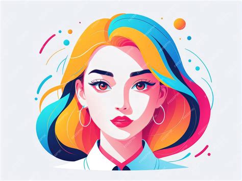 Portrait Of A Beautiful Girl Vector Illustration Premium Ai Generated Vector