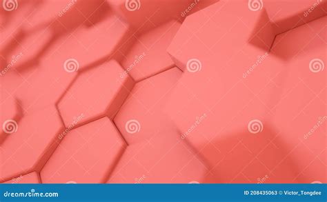 Uneven Coral Hexagon Array Pattern Stock Illustration Illustration Of