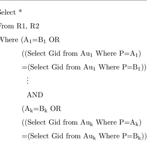 SQL For K Semantically Equal Join Download Scientific Diagram