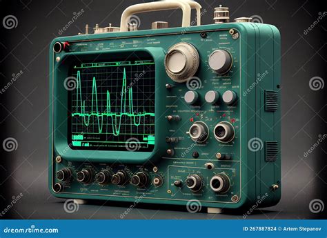Oscilloscope Device Set Cartoon Vector 212358861