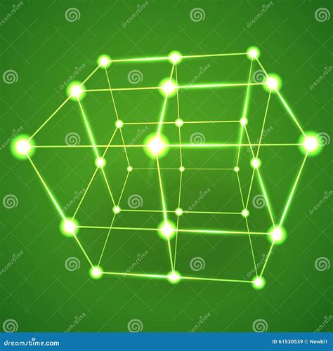 Wireframe Mesh Cube Connected Dots And Lines Stock Vector Illustration Of Polygon Form