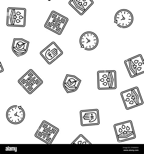 Product Caution Label Warning Seamless Pattern Vector Stock Vector