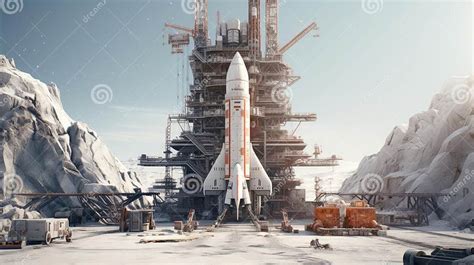 Launch Of A Space Rocket From A Launcher Stock Image Image Of Force