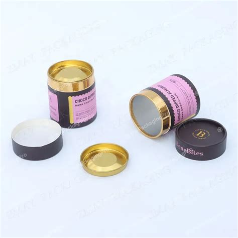 Custom Gold Foil Stamping Cylinder Tea Packaging Paper Box Food Grade