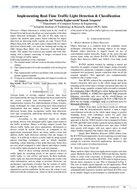Pdf Implementing Real Time Traffic Light Detection And Classification