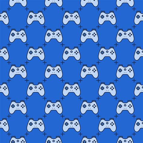 gamer game controller vector gamepad colored blue seamless pattern